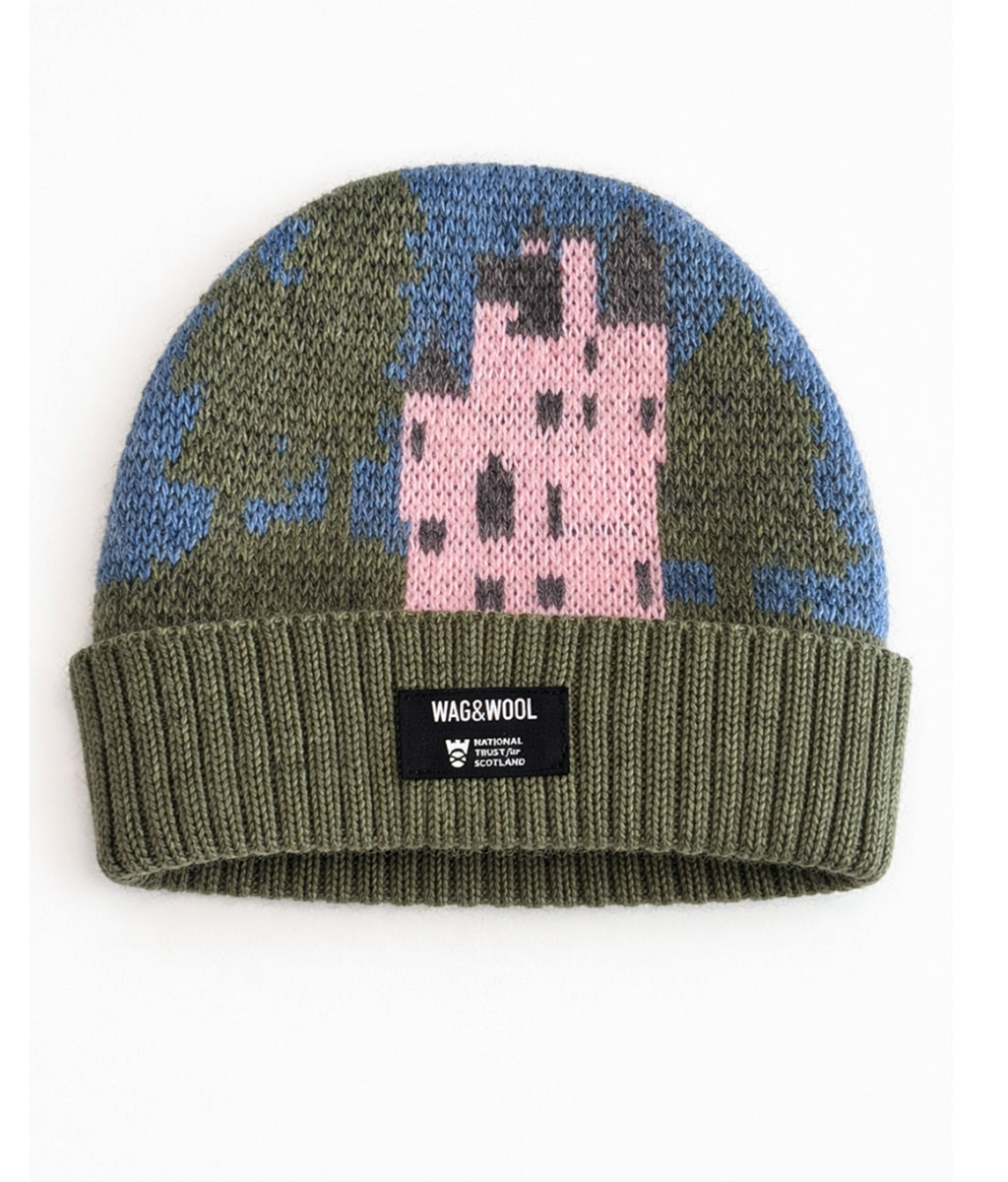 Craigievar Pink Castle Wool Beanie Hat – National Trust for Scotland
