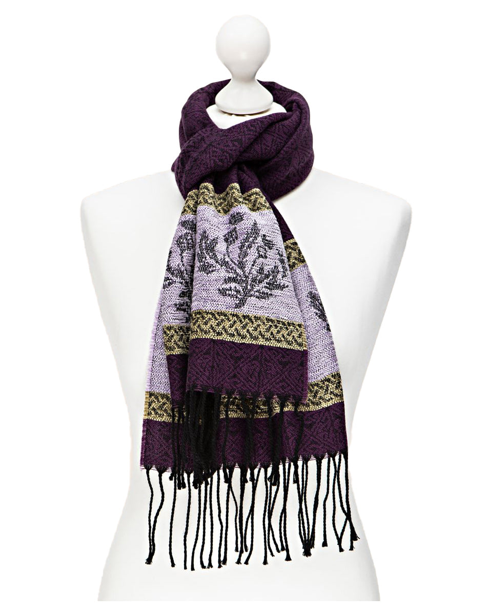 Celtic Scarf in Purple with Thistle Design – National Trust for Scotland