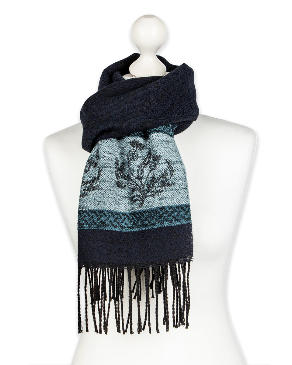 Navy Celtic Scarf with Thistle Design by Calzeat – National Trust for ...
