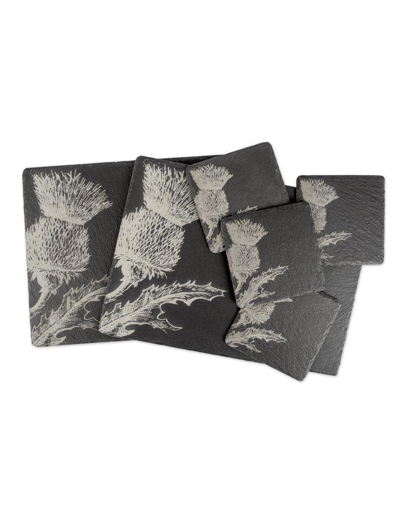 Thistle Etched Slate Coasters - 4 Pack – National Trust for Scotland