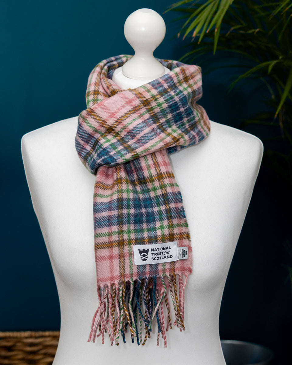 Pink Castle Tartan Scarf - Scottish Lambswool Accessory – National ...